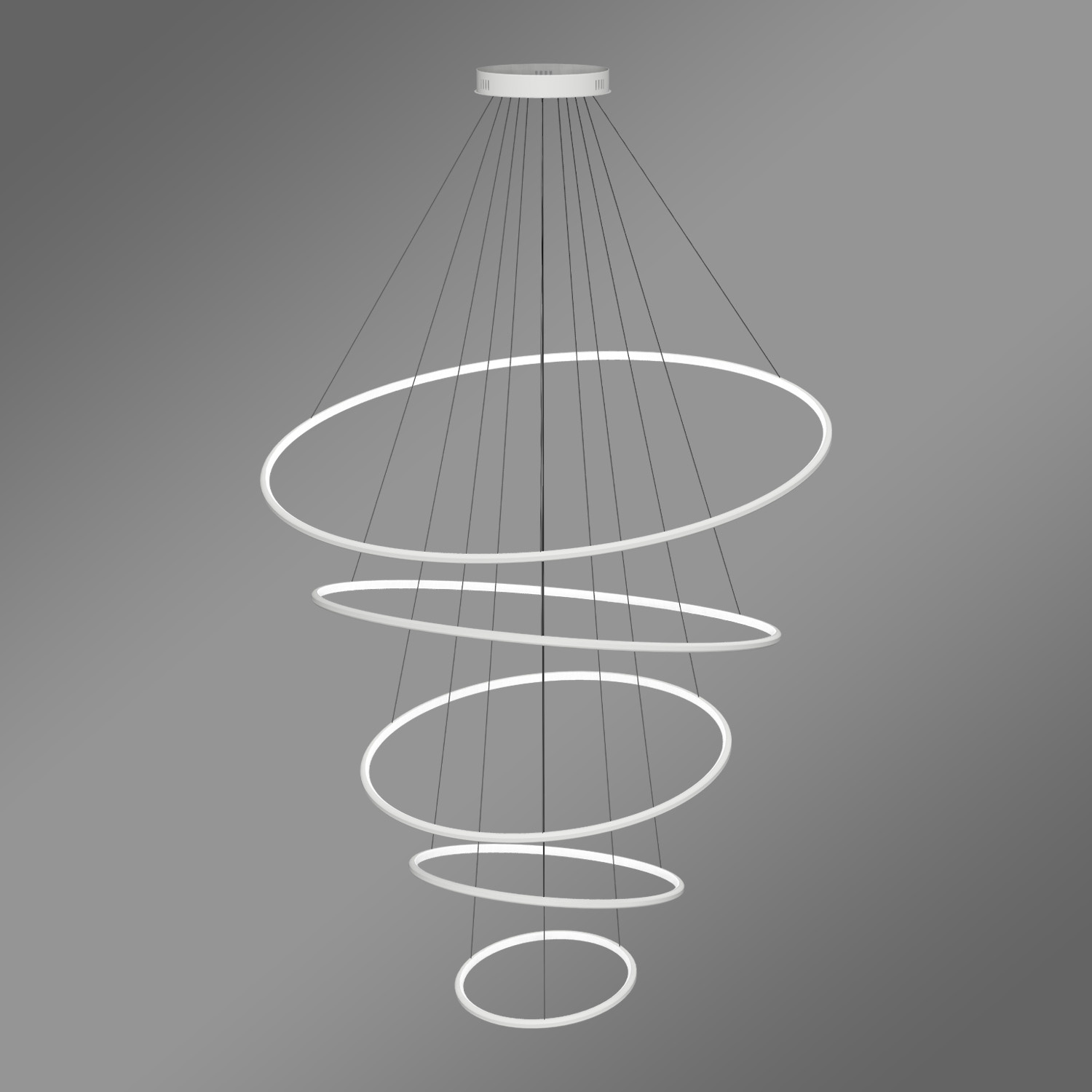 Nowoczesna lampa wisząca LED Orbit No.5 - 120 cm, białe wykończenie ...