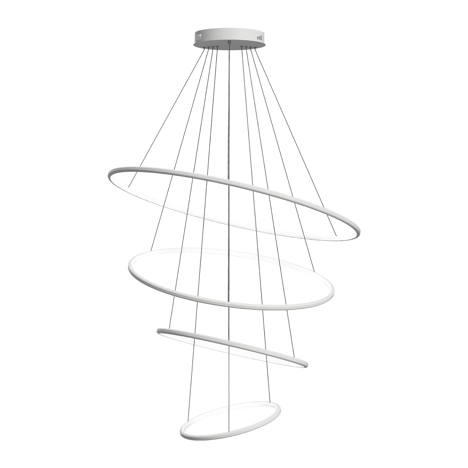Nowoczesna lampa wisząca Led Orbit No.4 100cm biała sterowana pilotem ...