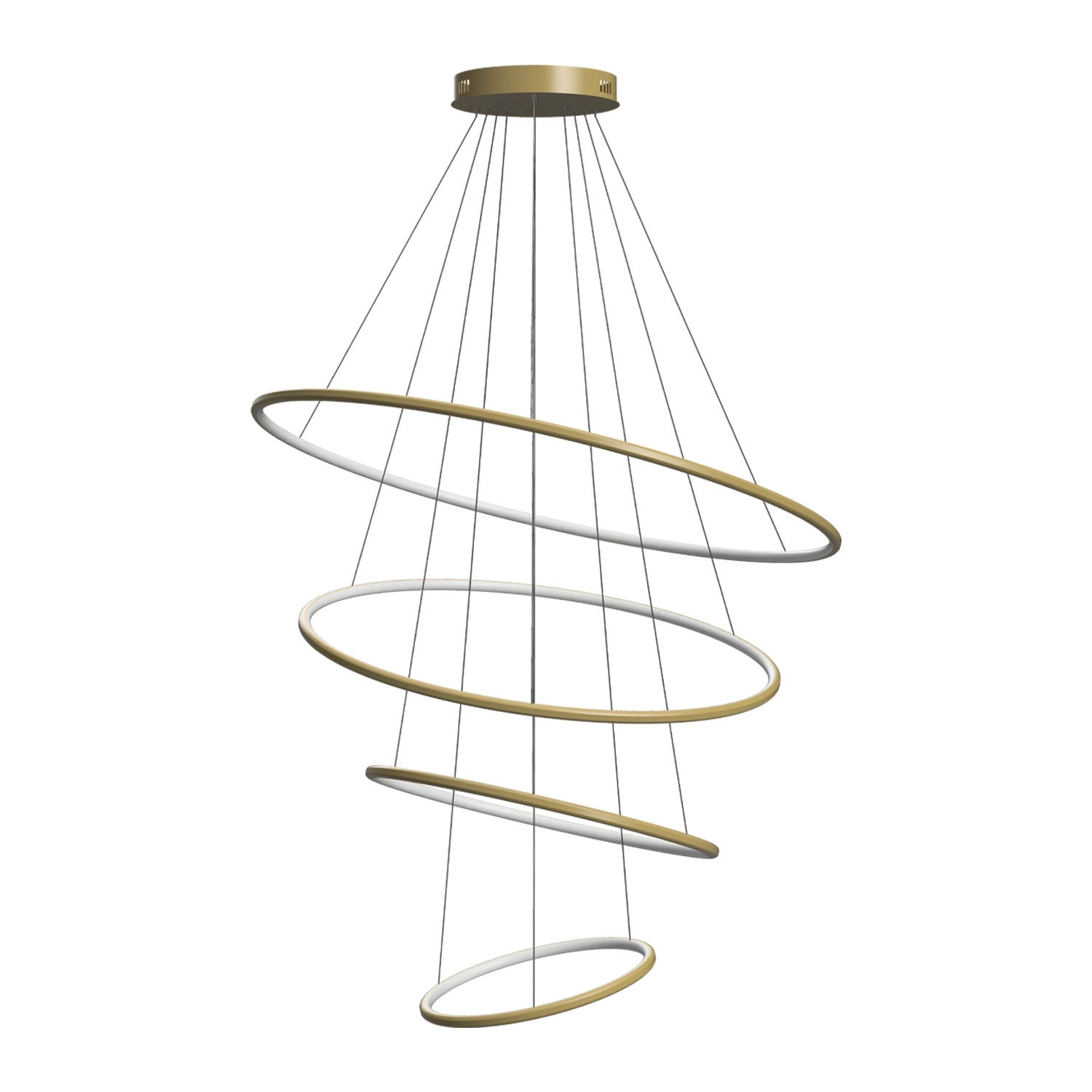 Nowoczesna lampa wisząca Led Orbit No.4 100cm złota sterowana pilotem ...