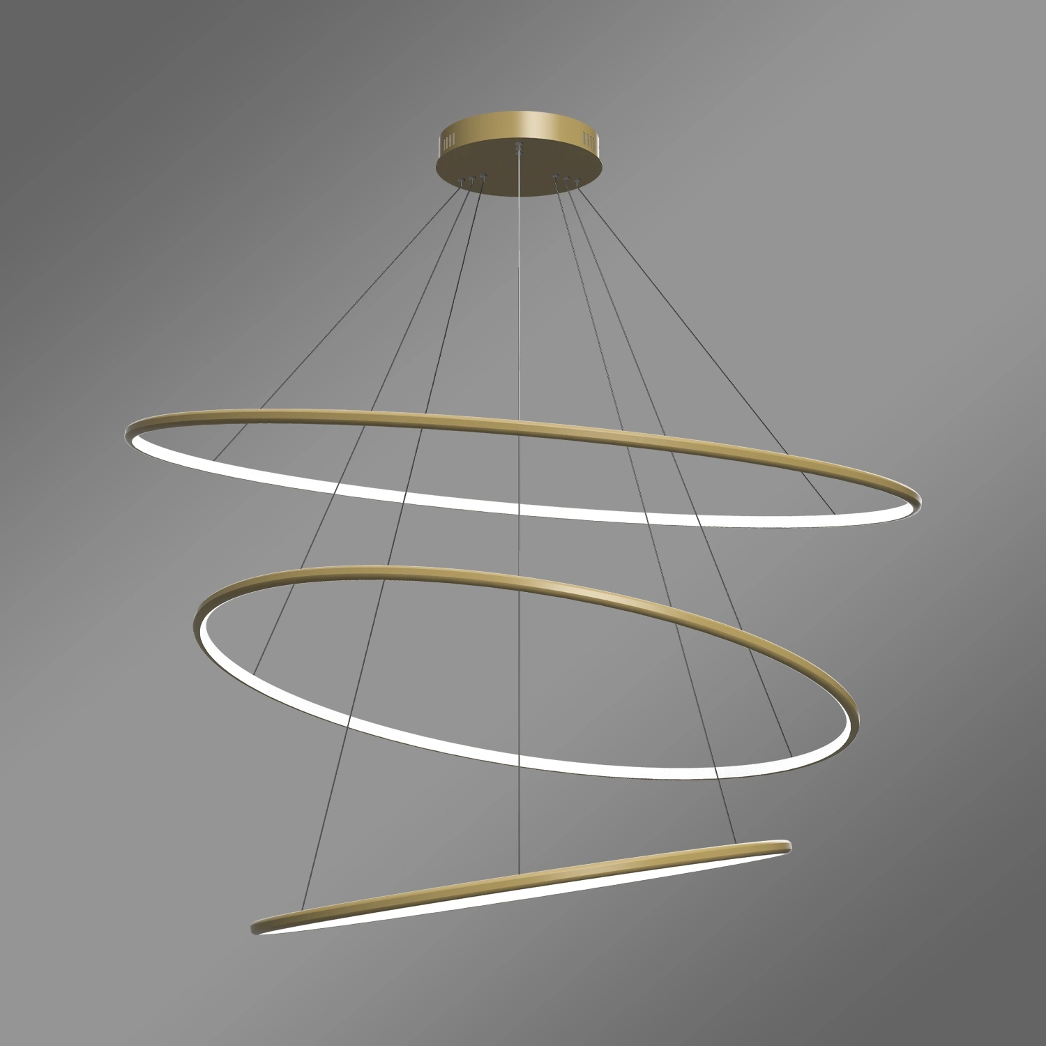 Nowoczesna lampa wisząca LED Orbit No.3 120 cm złota 3000K | LEDesign